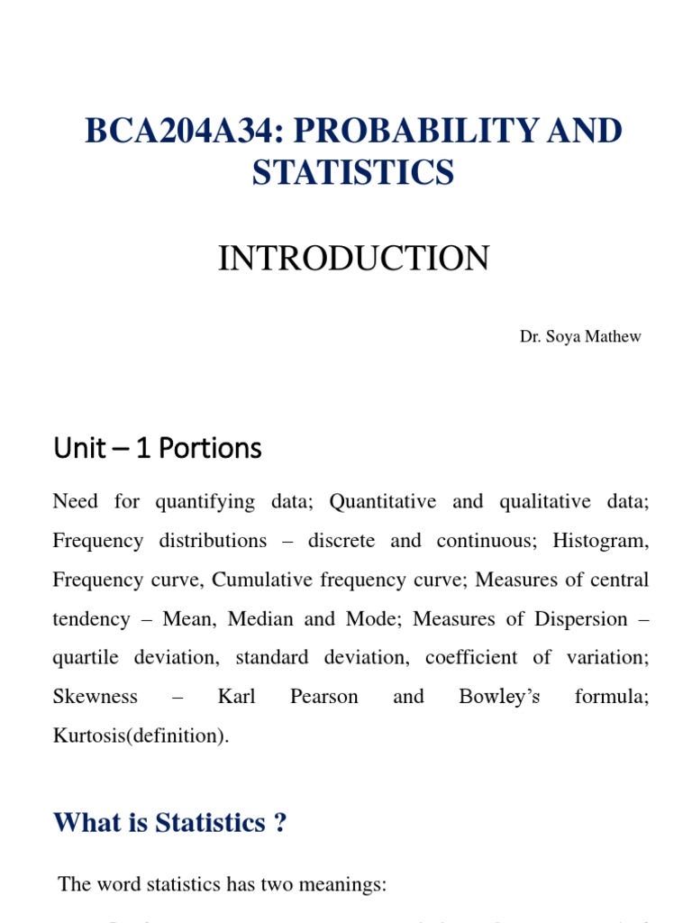 Stat Unit 1 Pdf Mean Probability Distribution
