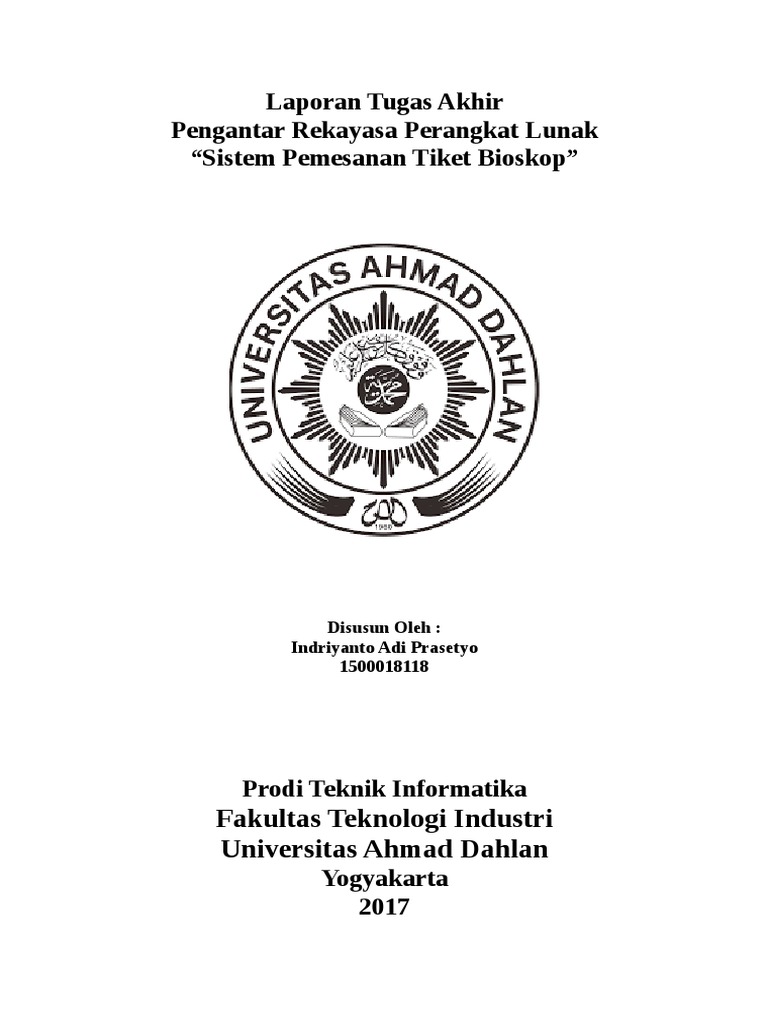 Laporan Tugas Akhir Pengantar Rekayasa Perangkat Lunak "Sistem Pemesanan Tiket Bioskop" | PDF ...