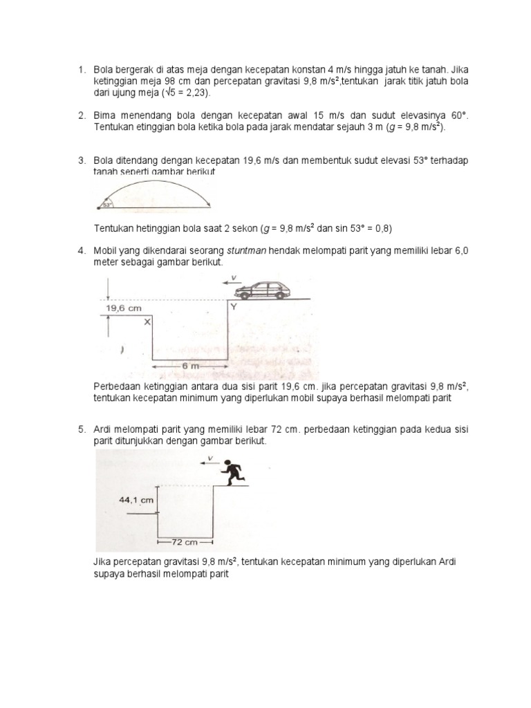 Latihan Soal Gerak Parabola | PDF