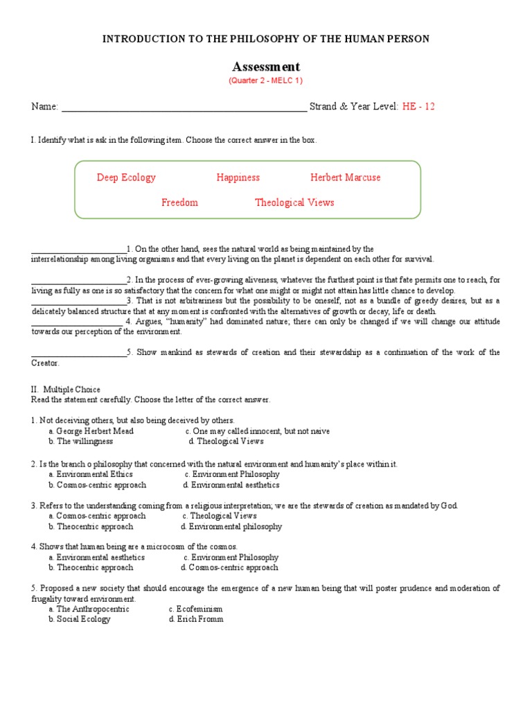 Introduction To The Philosophy of The Human Person | PDF ...