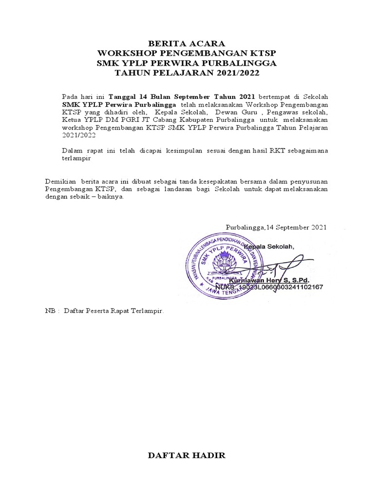 Berita Acara Review Dan Revisi Kurikulum | PDF