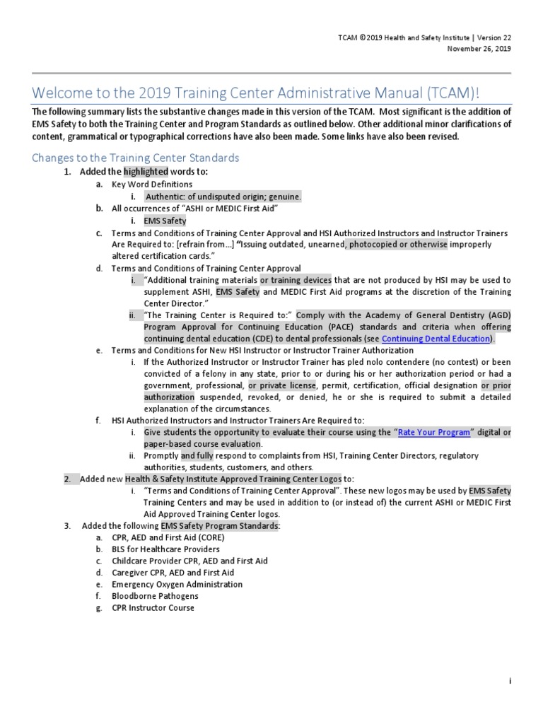 New HSI ASHI MEDIC First Aid TCAM 11 - 19 | Download Free PDF ...