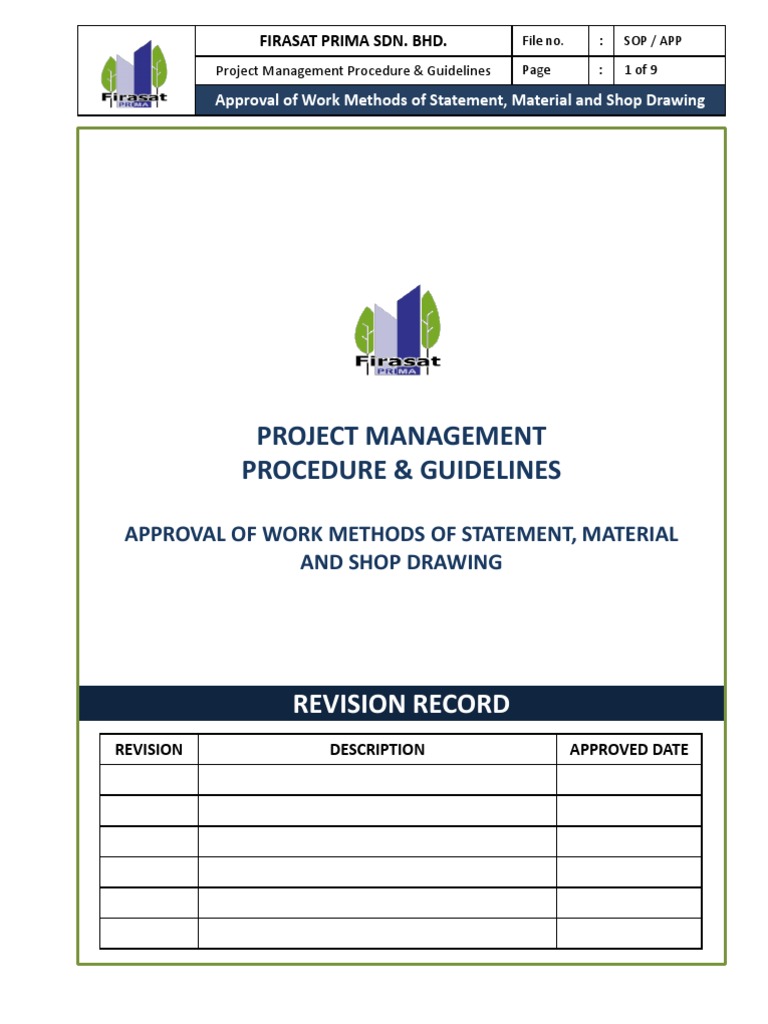 08 - SOP - APPROVAL FOR MOS MATERIAL AND SHOP DRAWING - Draft | PDF ...