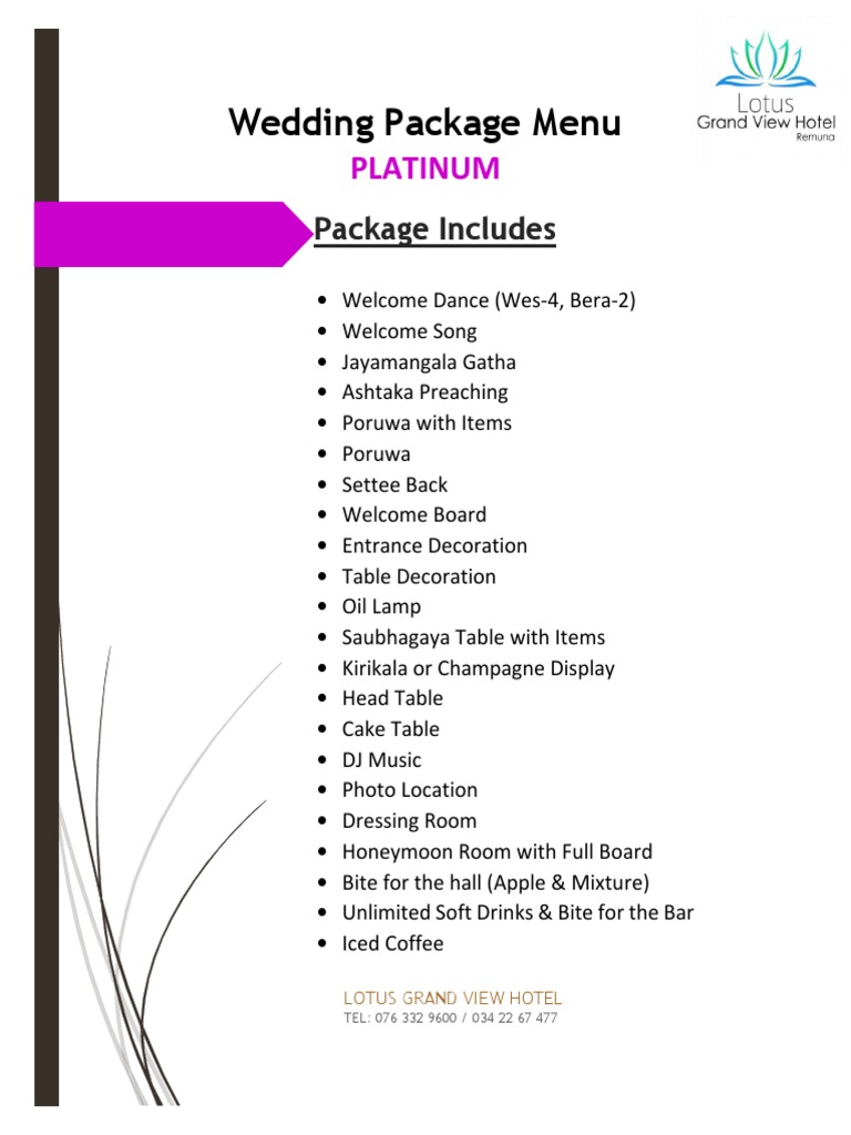 Wedding Packages | PDF | Desserts | Soup