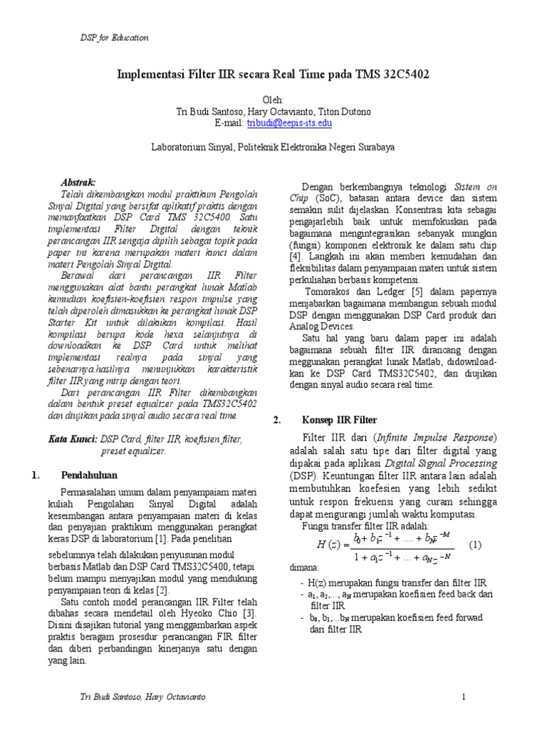 Paper J IIR-dikonversi | PDF