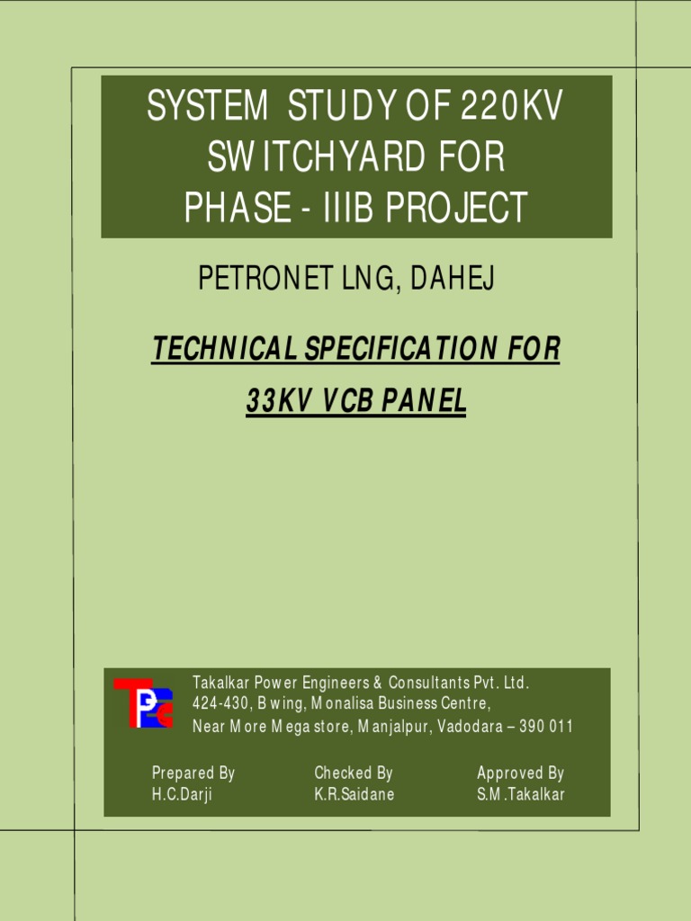 System Study of 220Kv Switchyard For Phase - Iiib Project: Petronet LNG ...