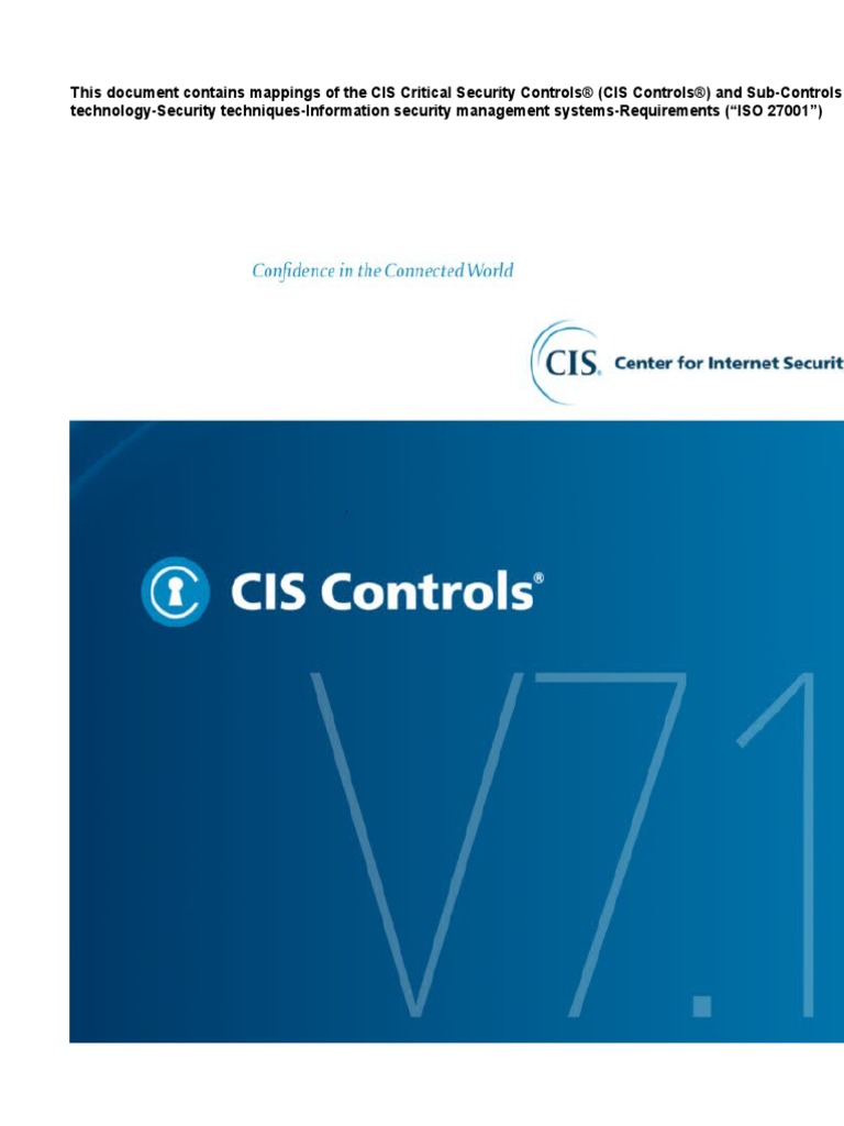CIS Controls v7.1 Mapping To ISO 27001 v19.07 | PDF | Computer Network | Wireless Lan