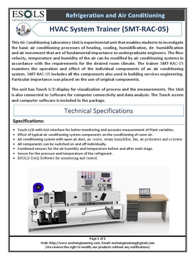 HVAC System Trainer (SMT-RAC-05) Catalog | PDF | Air Conditioning ...