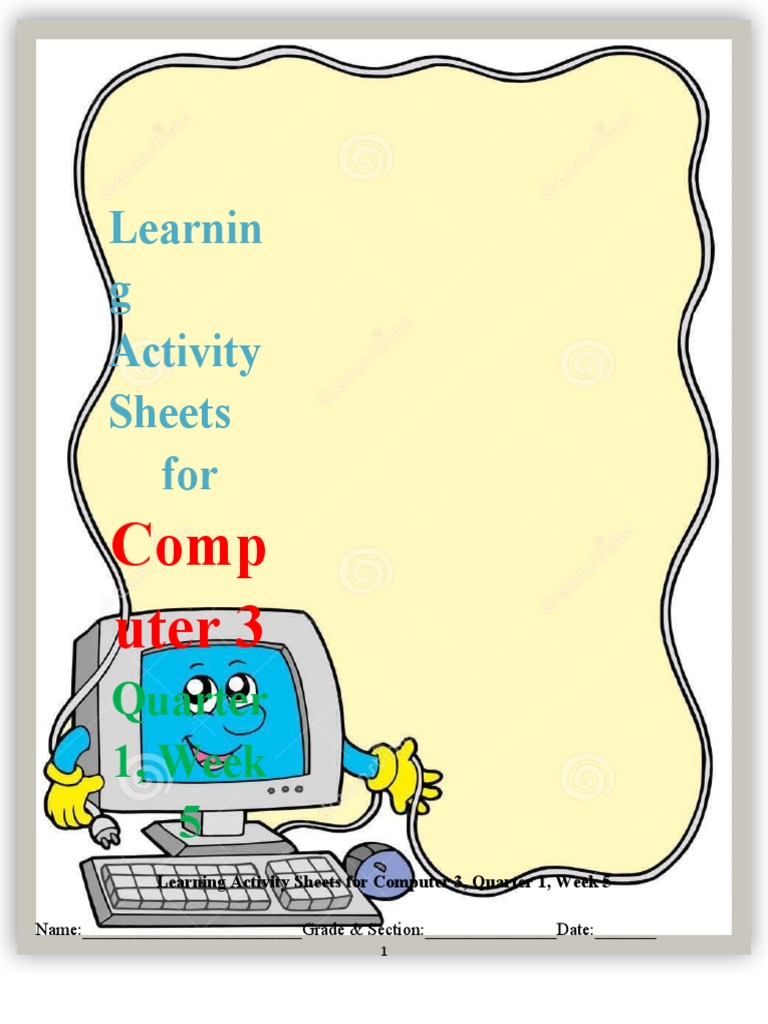 Learnin G Activity Sheets For: Comp Uter 3 | PDF | Computer Data ...