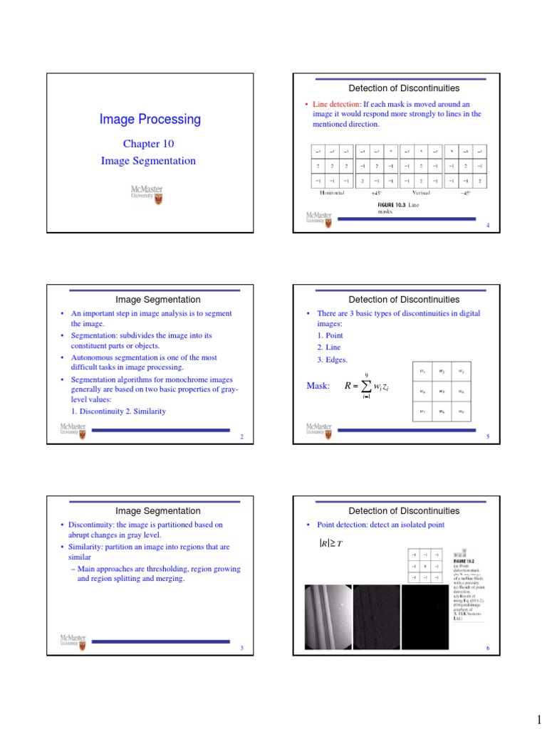 Lecture7 Segmentation | PDF | Image Segmentation | Digital Signal ...