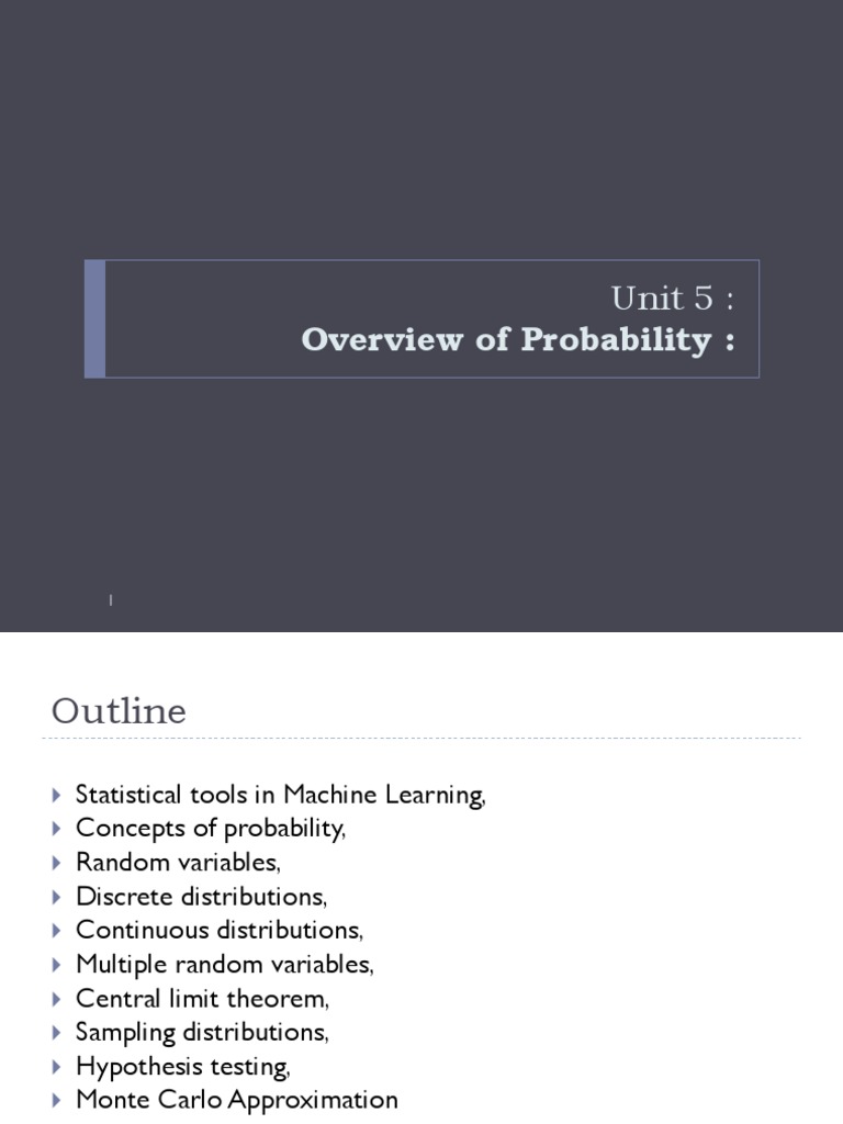 Unit 5 Overview of Probability | PDF | Probability Distribution ...