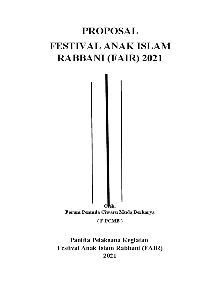 Proposal Festival Anak Islam Rabbani 2021 | PDF