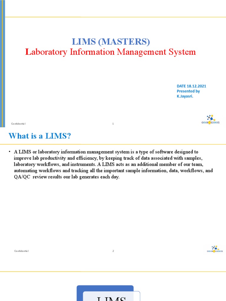 LIMS PPT (Masters) - 17.12.2021 | PDF | Specification (Technical Standard) | Computing
