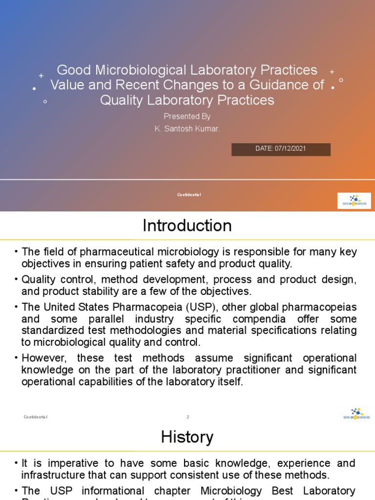 Good Microbiological Laboratory Practices Value and Recent Changes To A ...