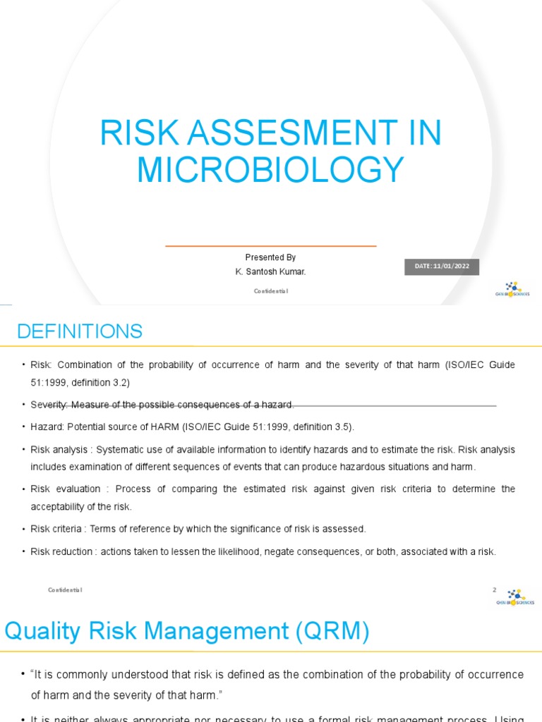 Risk Assesment in Microbiology: Presented by K. Santosh Kumar | PDF ...