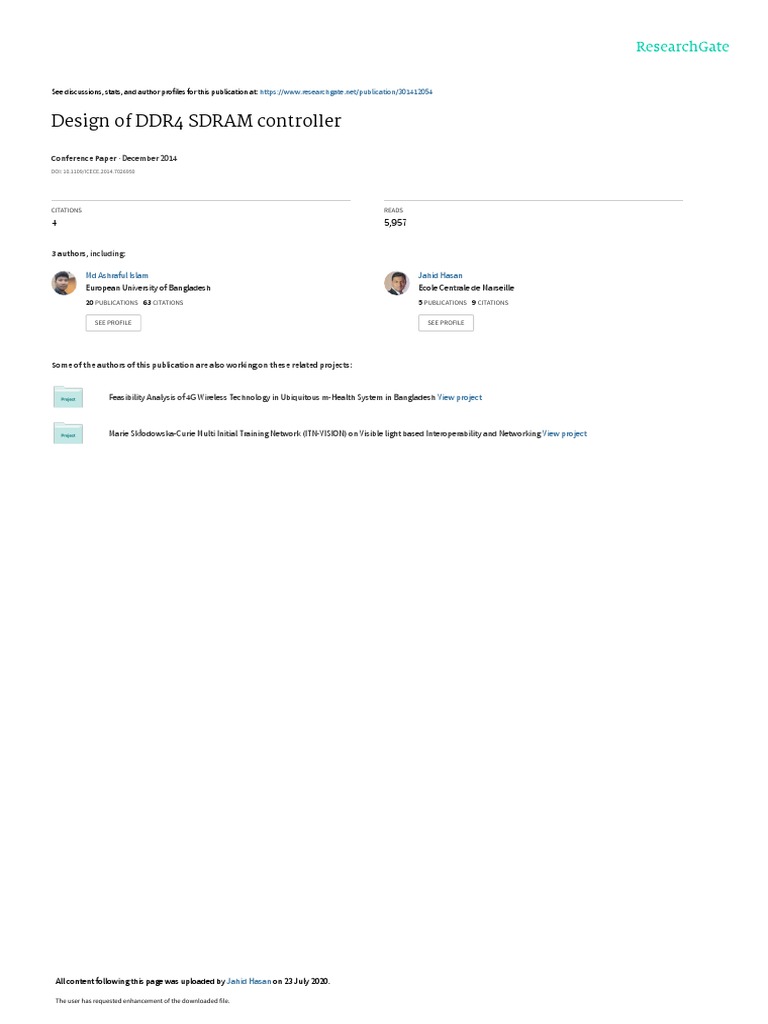 Design of DDR4 SDRAM Controller: December 2014 | PDF | Dynamic Random ...