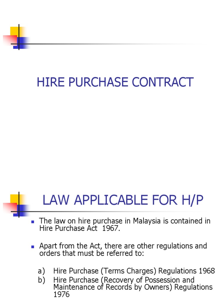 Hire Purchase (Definition and Format) | PDF | Government | Economies