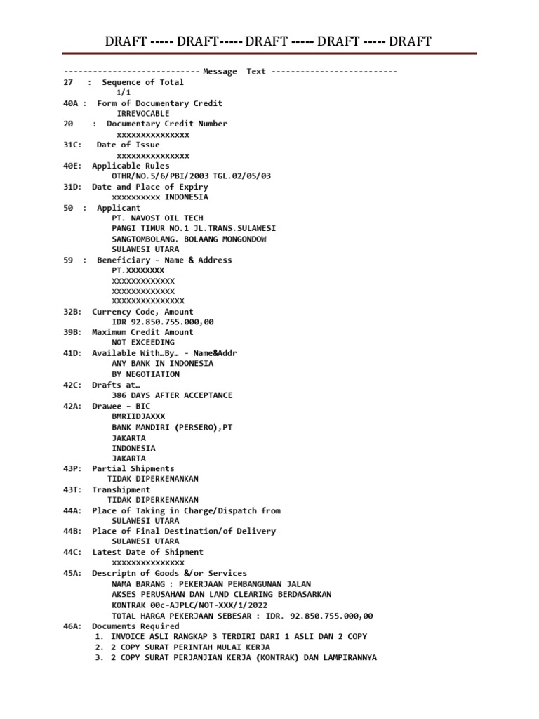 Navost - Boy Draft SKBDN Pekerjaan Jalan Dan Land Clearing | PDF