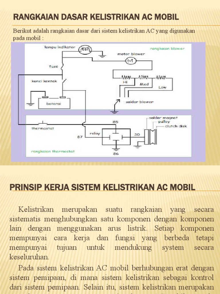 Rangkaian Dasar Kelistrikan AC Mobil | PDF