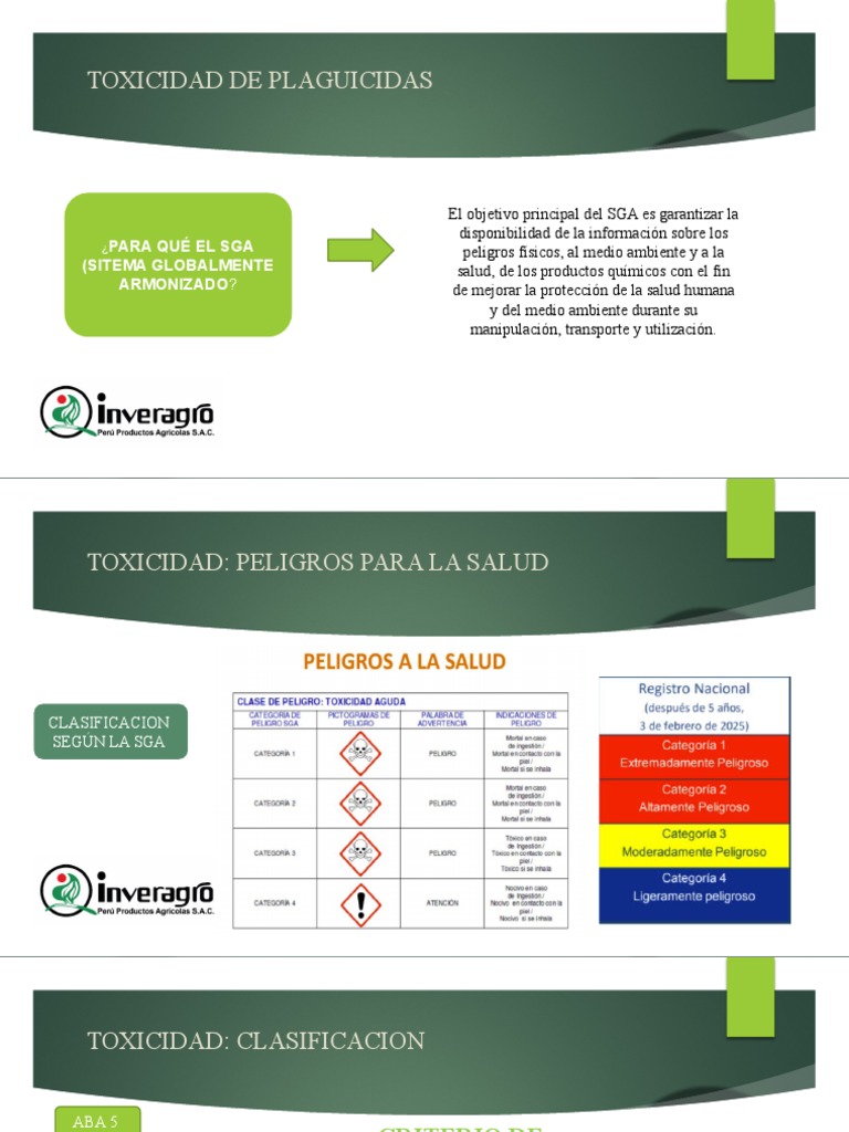 Toxicidad de Plaguicidas - Sga | PDF