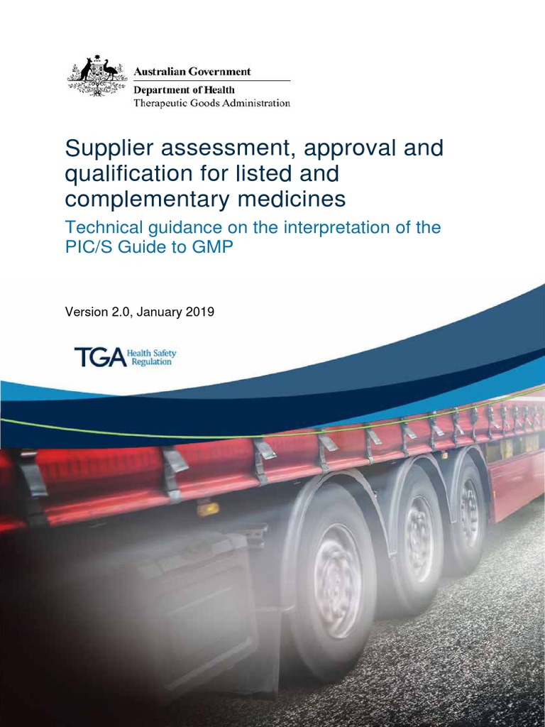 Supplier Assessment Approval and Qualification Listed and Complementary Medicines | PDF ...