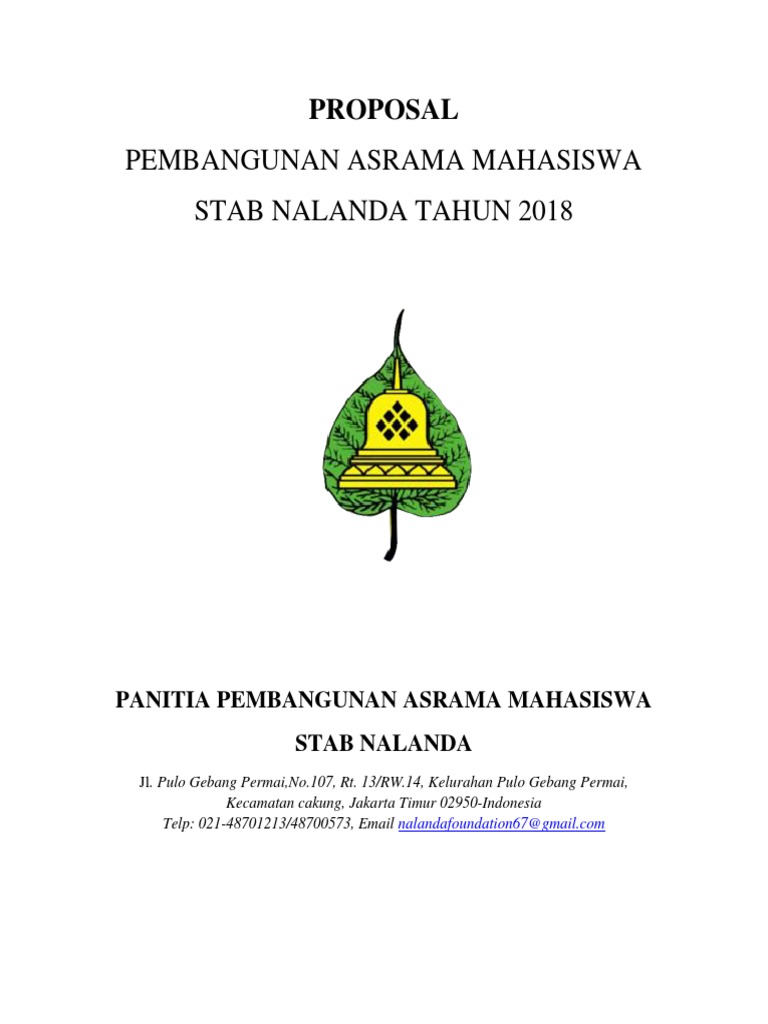 Proposal Pembangunan Asrama Nalanda 1 | PDF