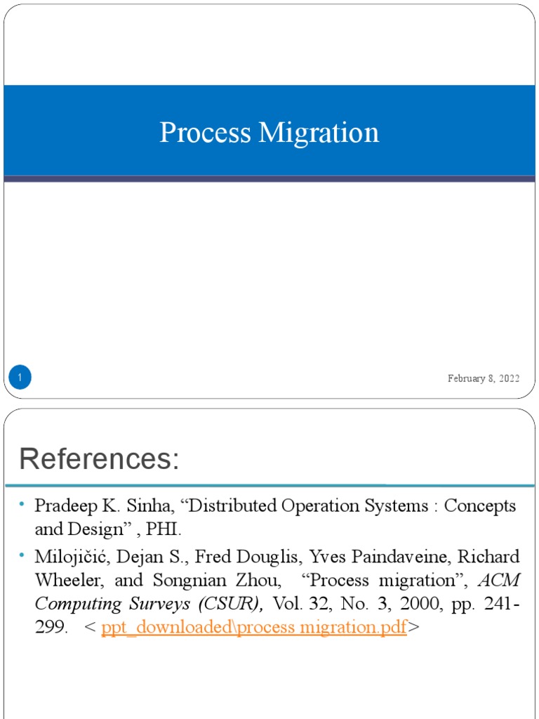 Process Migration: February 8, 2022 | PDF | Process (Computing ...