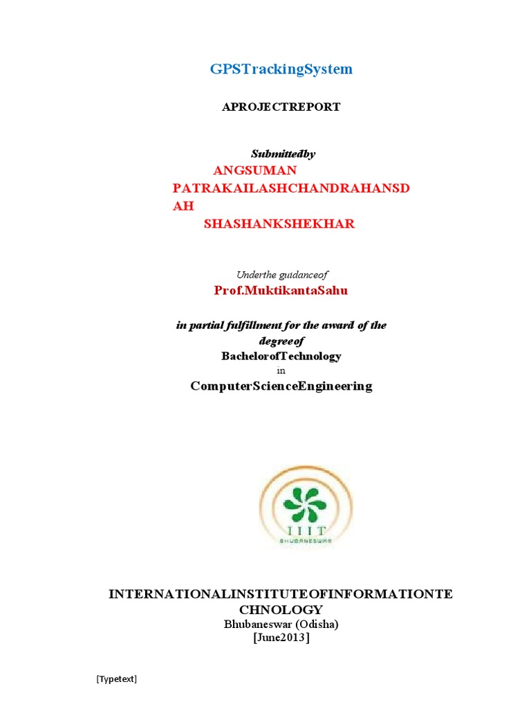 Gps Tracking System A Project Report | PDF | Arduino | Computer Science