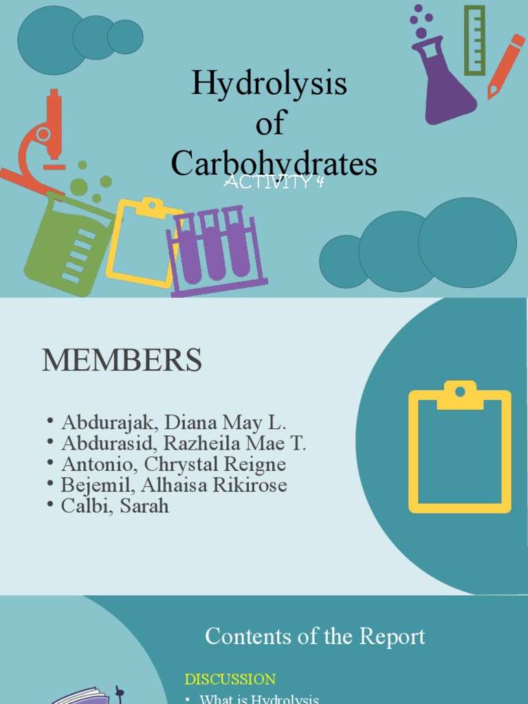 Analysis of Carbohydrate Hydrolysis: Experimental Results from the ...