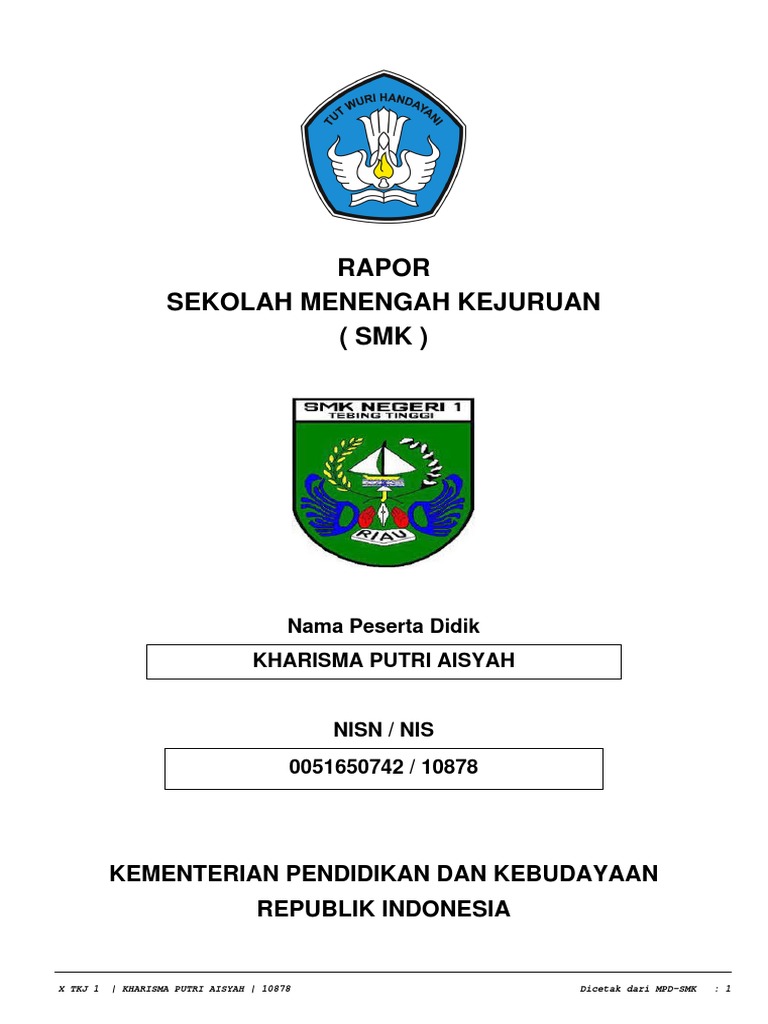 PLK Rapor Kharisma Putri Aisyah 20202 | PDF | Kesehatan Holistik