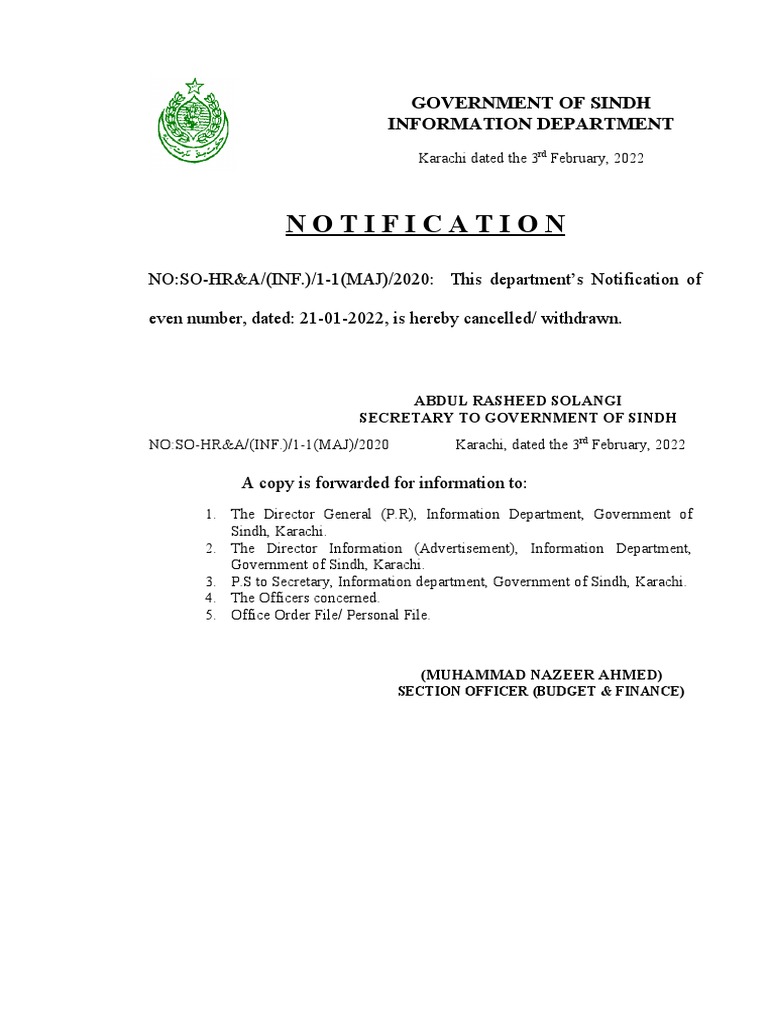Notification | PDF