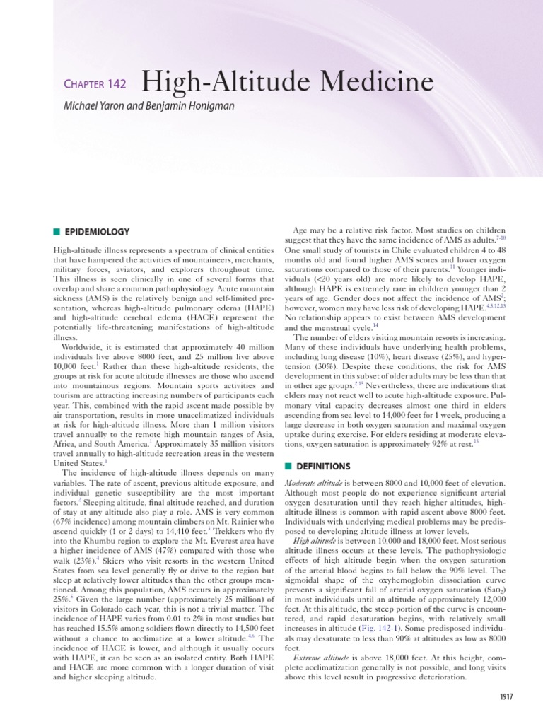 High-Altitude Medicine | PDF | Hypoxia (Medical) | Altitude