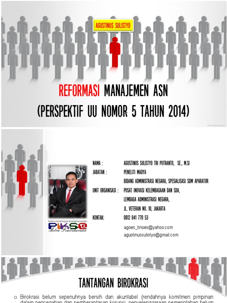 Paparan Manajemen Karier ASN (Perspektif UU ASN) 2018 | PDF