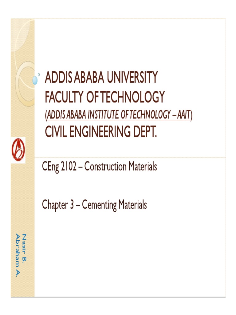 CHAPTER 6 (CEMENT) Cementing Material - Chapter Three | PDF | Cement | Plaster