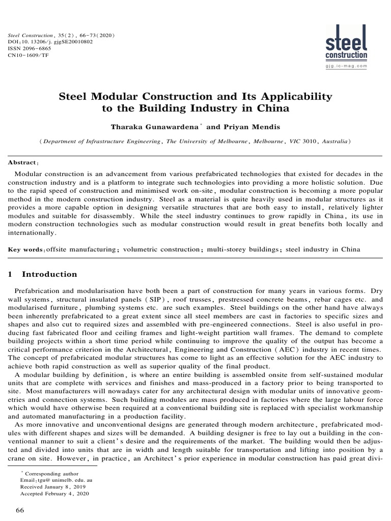 Steel Modular Construction and Its Applicability To The Building ...