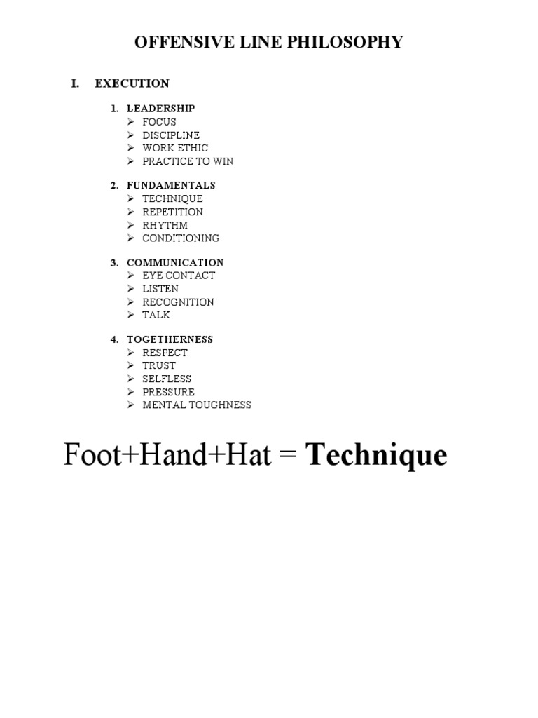 Offensive Line Philosophy | PDF | American Football | Ball Games