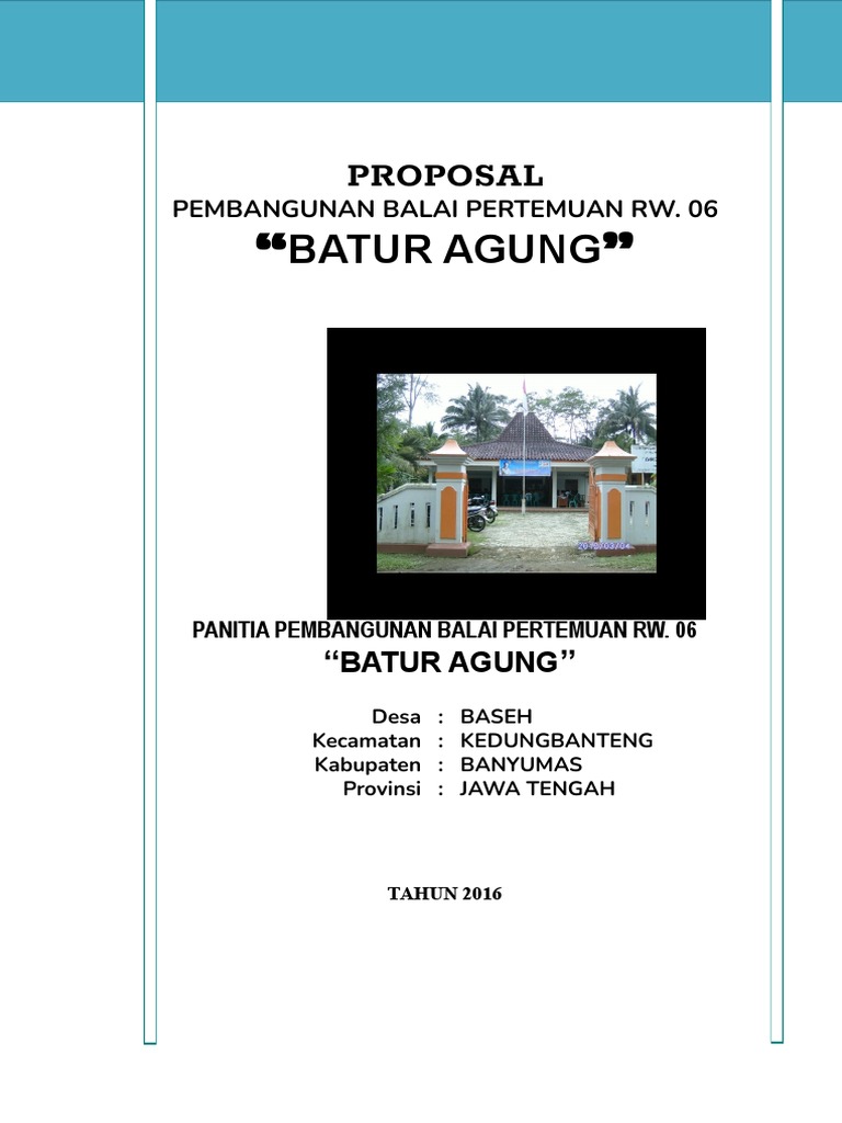 Proposal Permohonan Pembangunan Balai Pertemuan | PDF