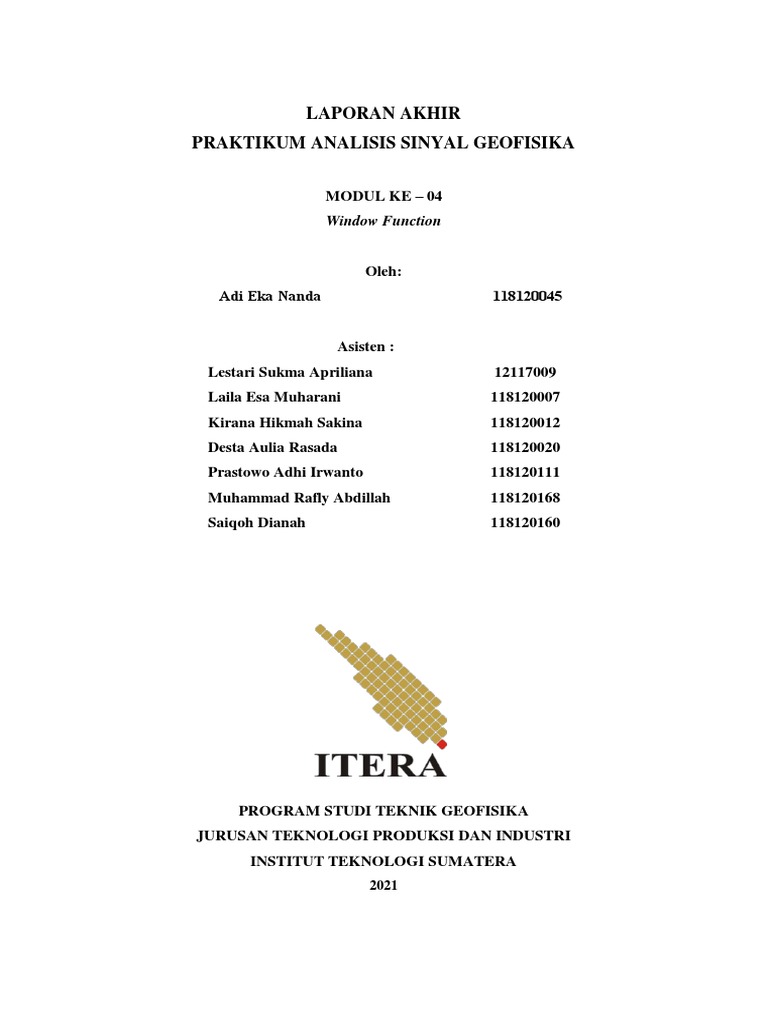 Laporan Akhir Praktikum Analisis Sinyal Geofisika: Window Function | PDF