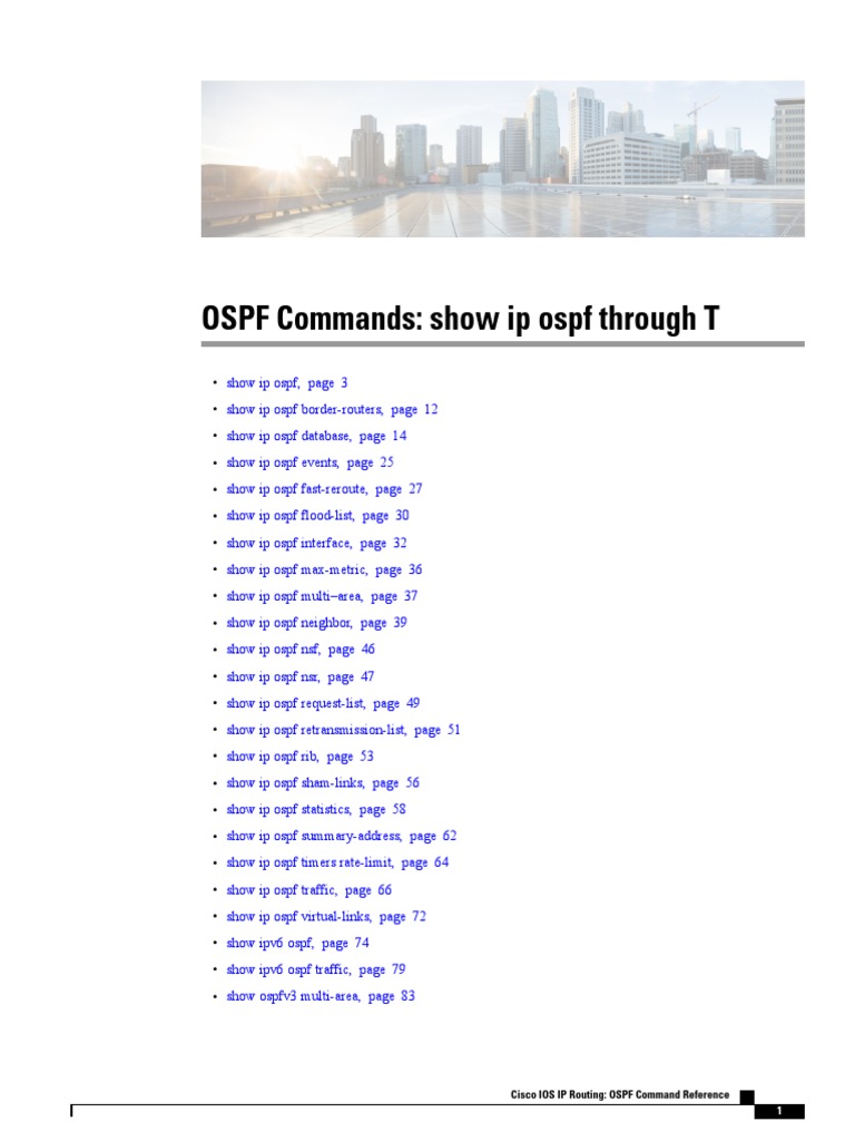 Cisco IOS IP Routing: OSPF Command Reference - Detailed Breakdown of ...
