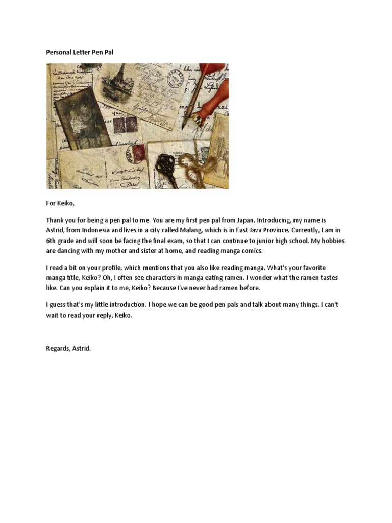 Personal Letter Pen Pal | PDF