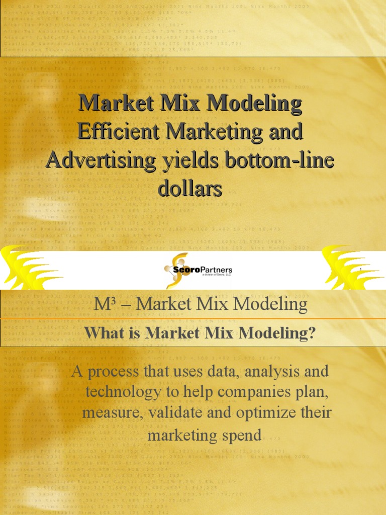 Market Mix Modeling Market Mix Modeling | Download Free PDF | Sales ...
