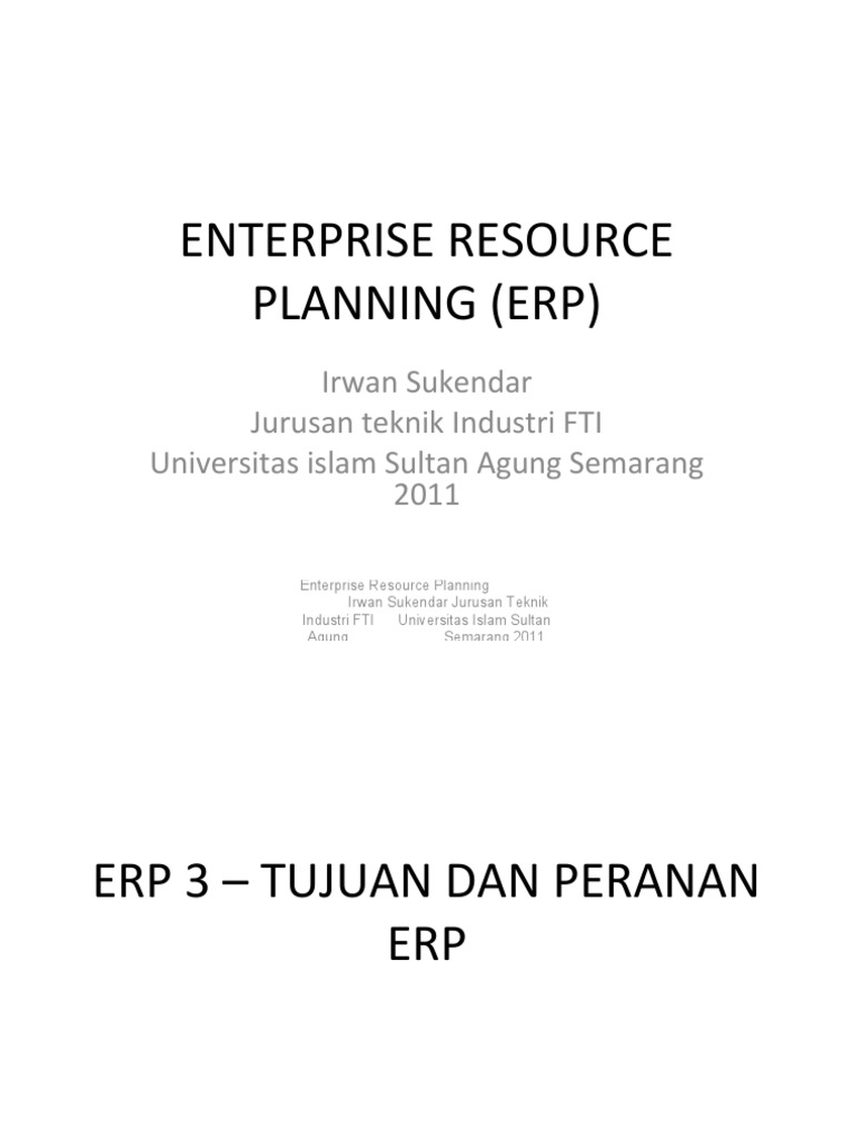 ERP3 - Tujuan Dan Peranan ERP BTL | PDF | Enterprise Resource Planning ...