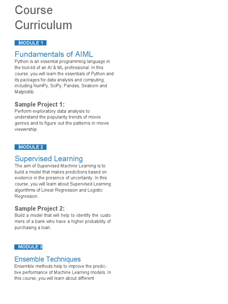 Fundamentals of AIML: Sample Project 1 | PDF | Machine Learning ...