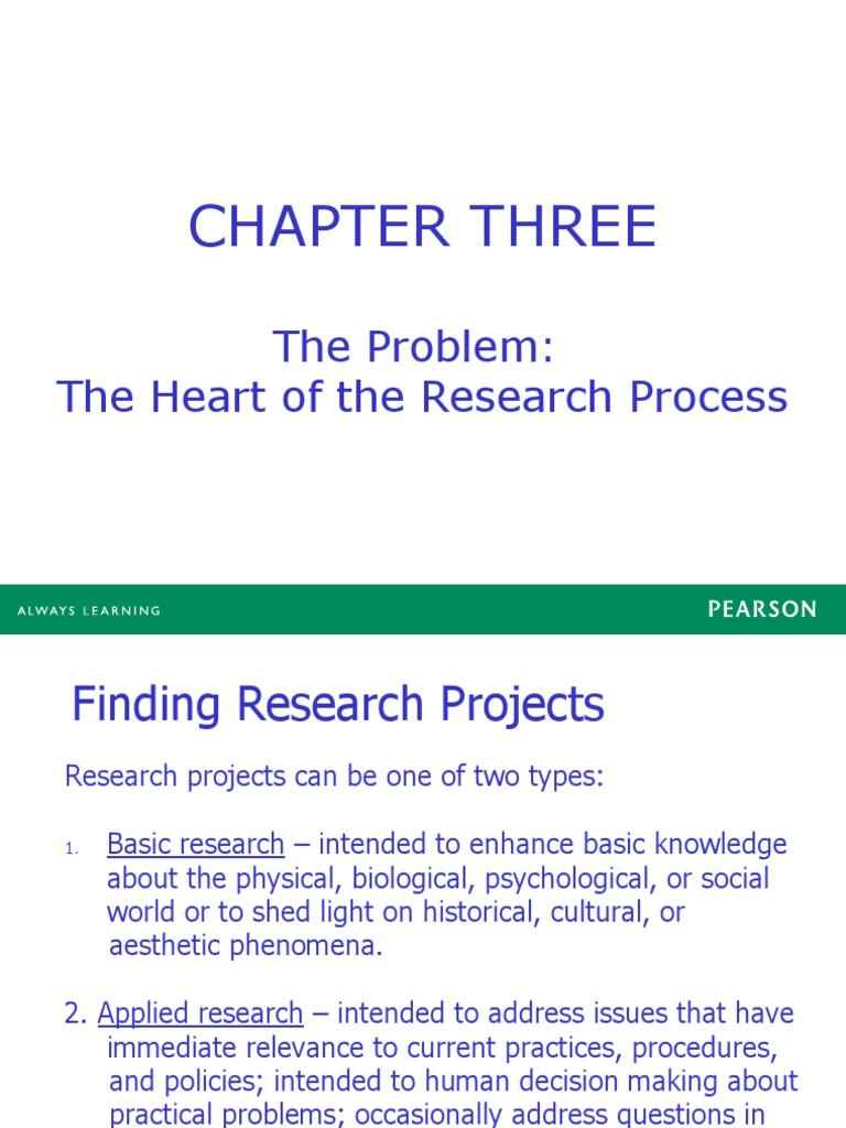 Chapter 3 - The Problem - The Heart of Research Process | PDF ...