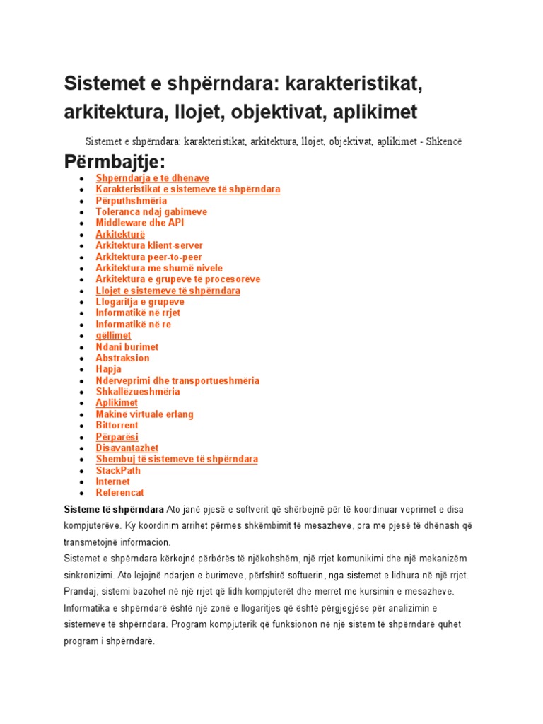 Sistemet e Shpërndara | PDF