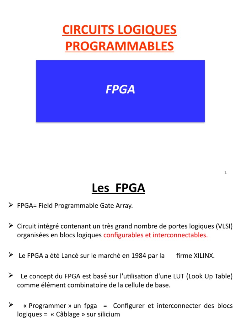 Cours 3 Fpga | PDF | Technologie numérique | Matériel informatique