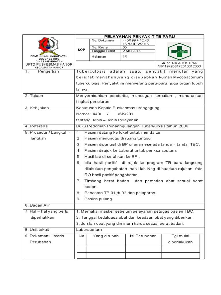 Sop Pelayanan TB Paru | PDF | Pengembangan Diri | Sains & Matematika