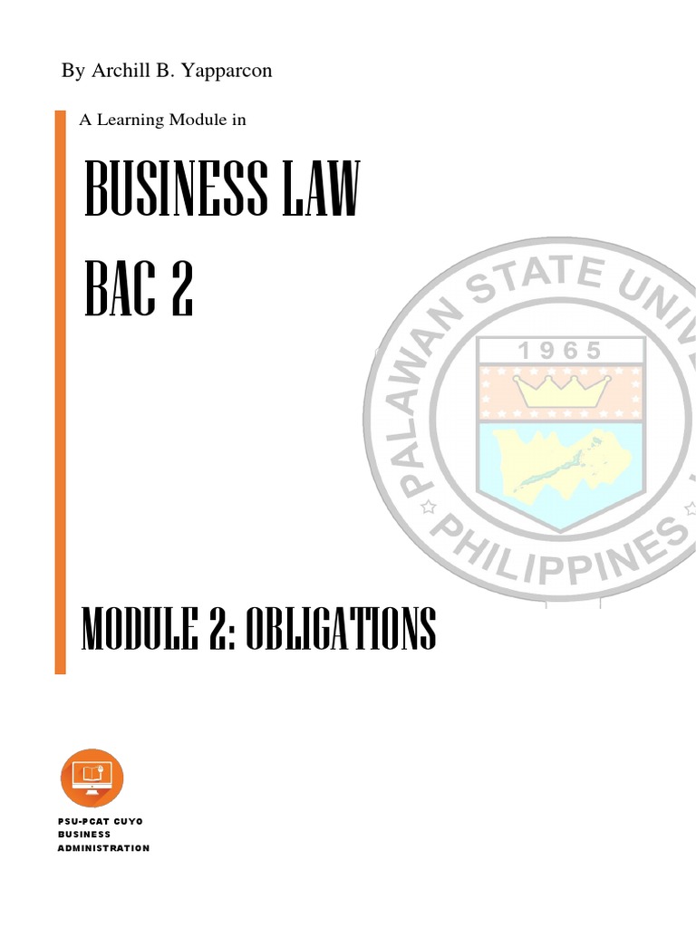 BUSINESS LAW MODULE 2 Revised | PDF | Law Of Obligations | Crimes