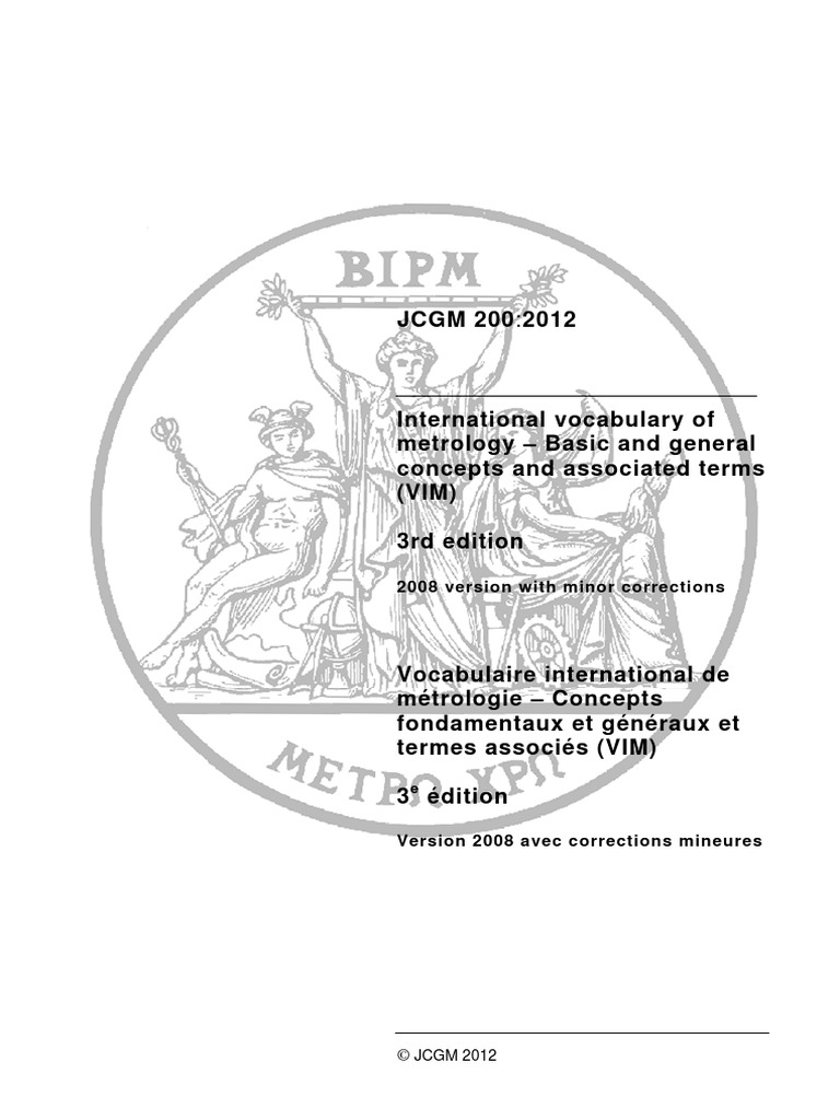 JCGM 200:2012: 2008 Version With Minor Corrections | PDF