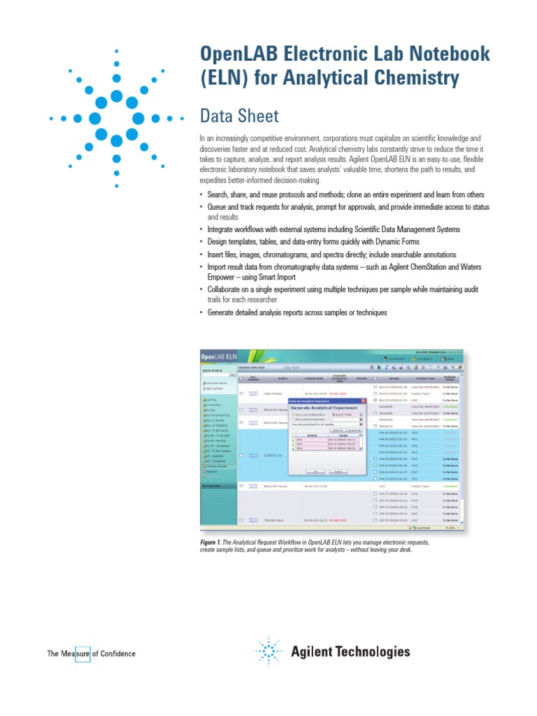 5990-5607EN - OpenLAB ELN For Analytical Chemistry Data Sheet | PDF ...